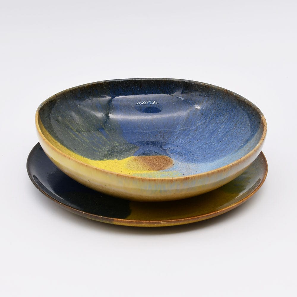 Grand assiette creuse en grès de la collection portugaise Corals ...