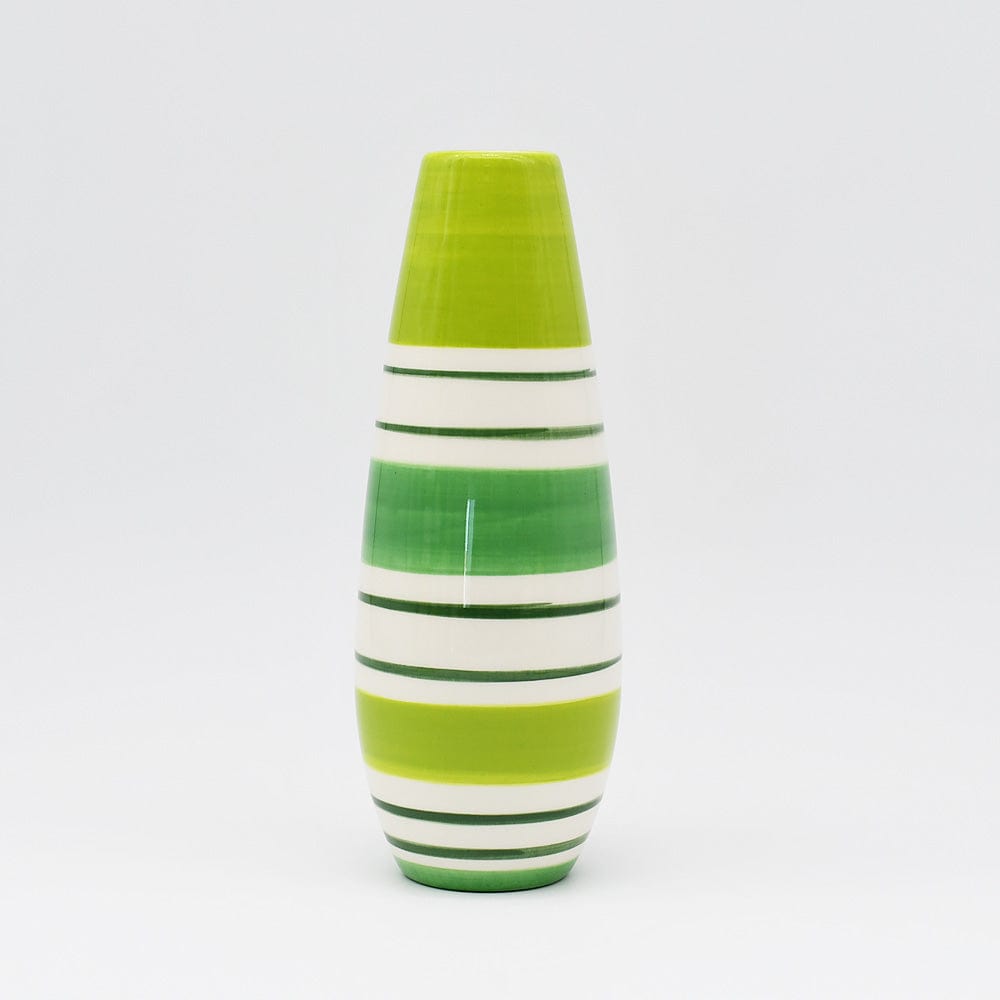 Soliflore long rayé vert et blanc I Vases en céramique du Portugal ...